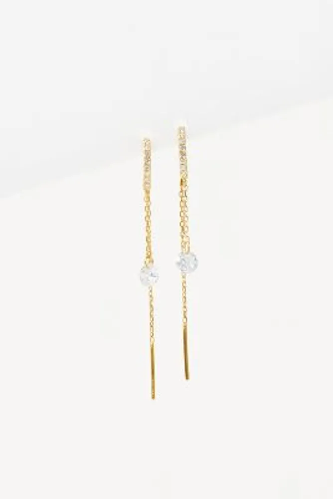 By Anthropologie 14k Gold Threaded Crystal Earrings | Mall of America®