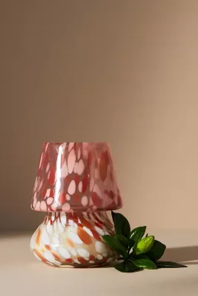 Anthropologie Cheena Night Gardenia Floral Fruity Glass Mushroom Lamp ...