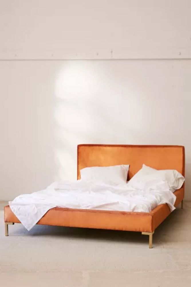 Rosalie velvet platform bed store