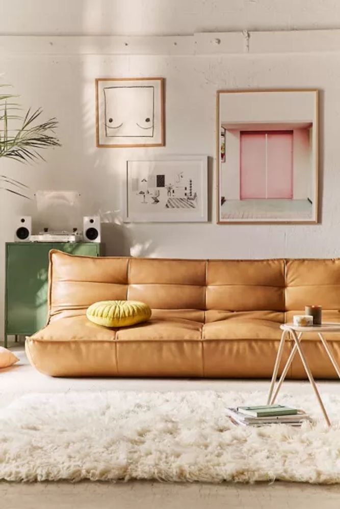 Greta recycled leather sofa store