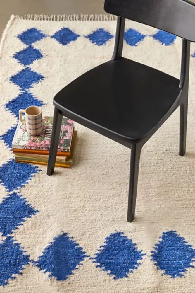 Urban Outfitters Diamond Border Woven Shag Rag Rug | Mall of America®