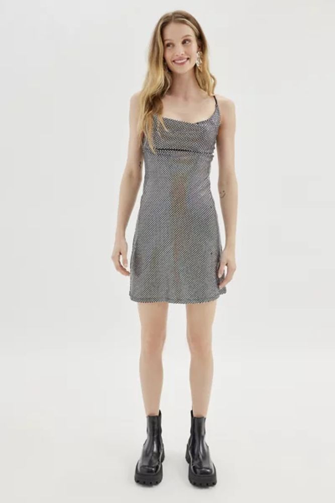 Urban Outfitters Glamorous Sparkly Holographic Mini Dress Mall Of
