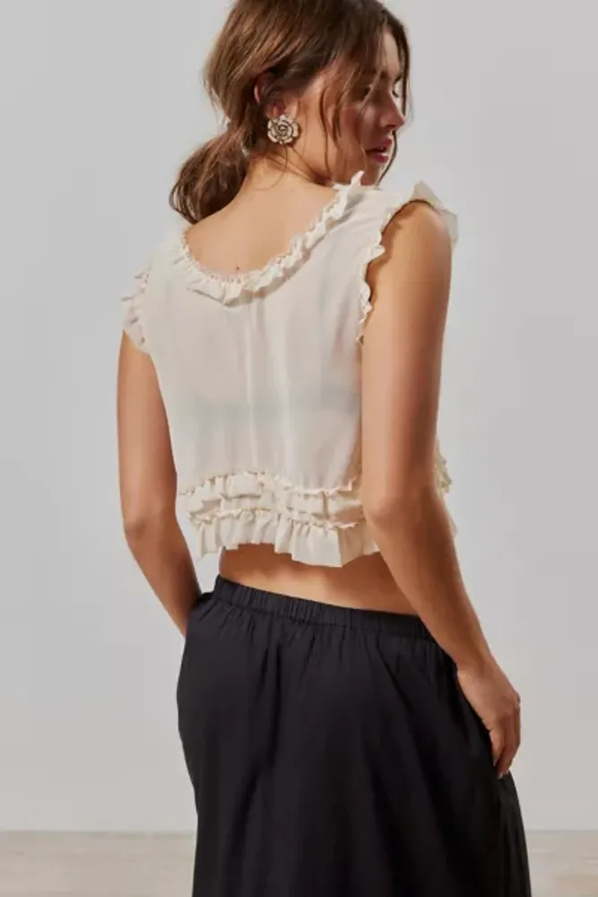 Urban Outfitters Kimchi Blue Anabelle Sheer Ruffle Blouse | Mall of America®