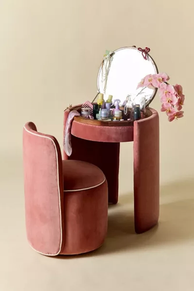 Mirrored vanity stool store