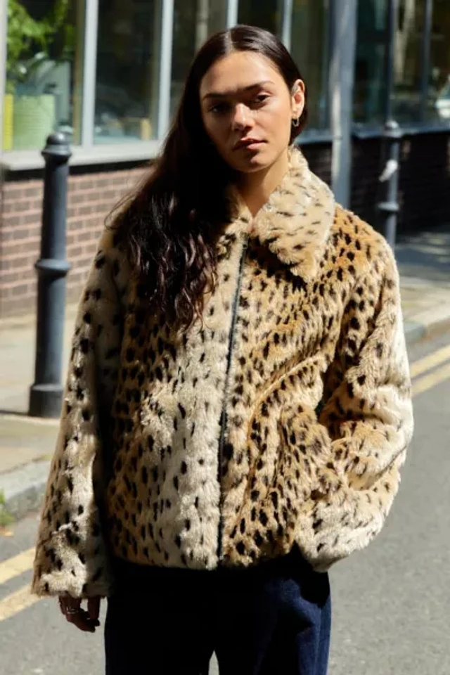 Silence + Noise Leopard Print Faux Fur Coat | Pacific City Silence + Noise Leopard Print Faux Fur Coat | Pacific City
