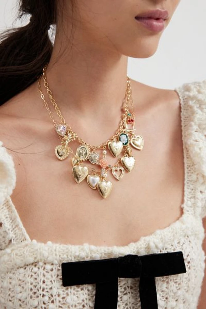 Layered charm necklace store