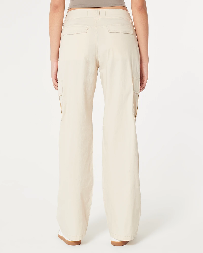 Take A Look About High Rise Poplin Baggy Cargo Pants