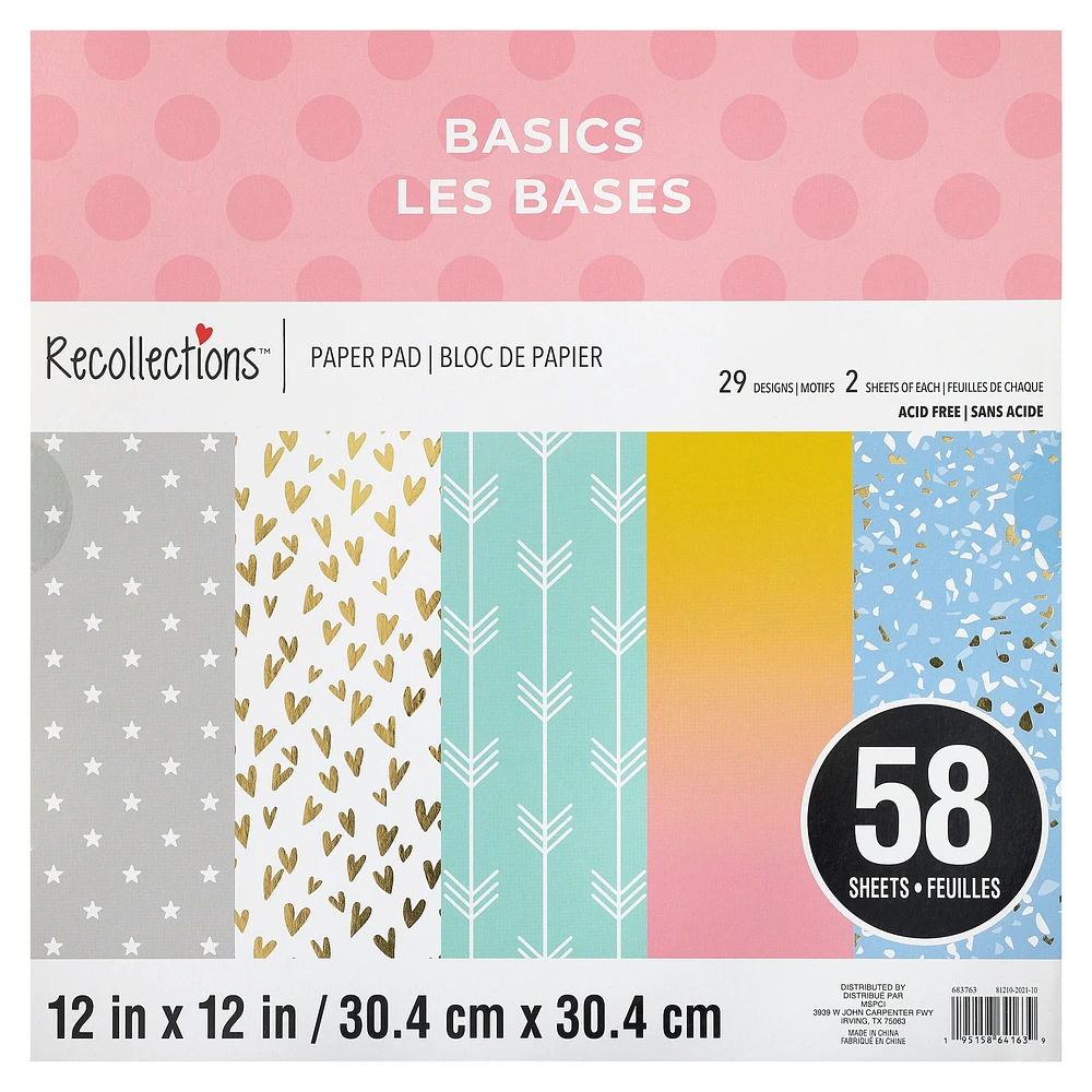 Recollections Basics Paper Pad by Recollections™, 12" x 12" | Hamilton ...