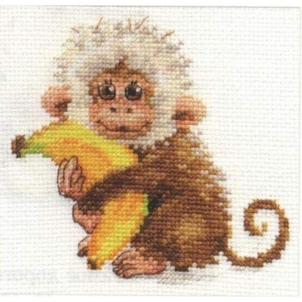 Alisa Monkey Cross Stitch Kit | Hamilton Place