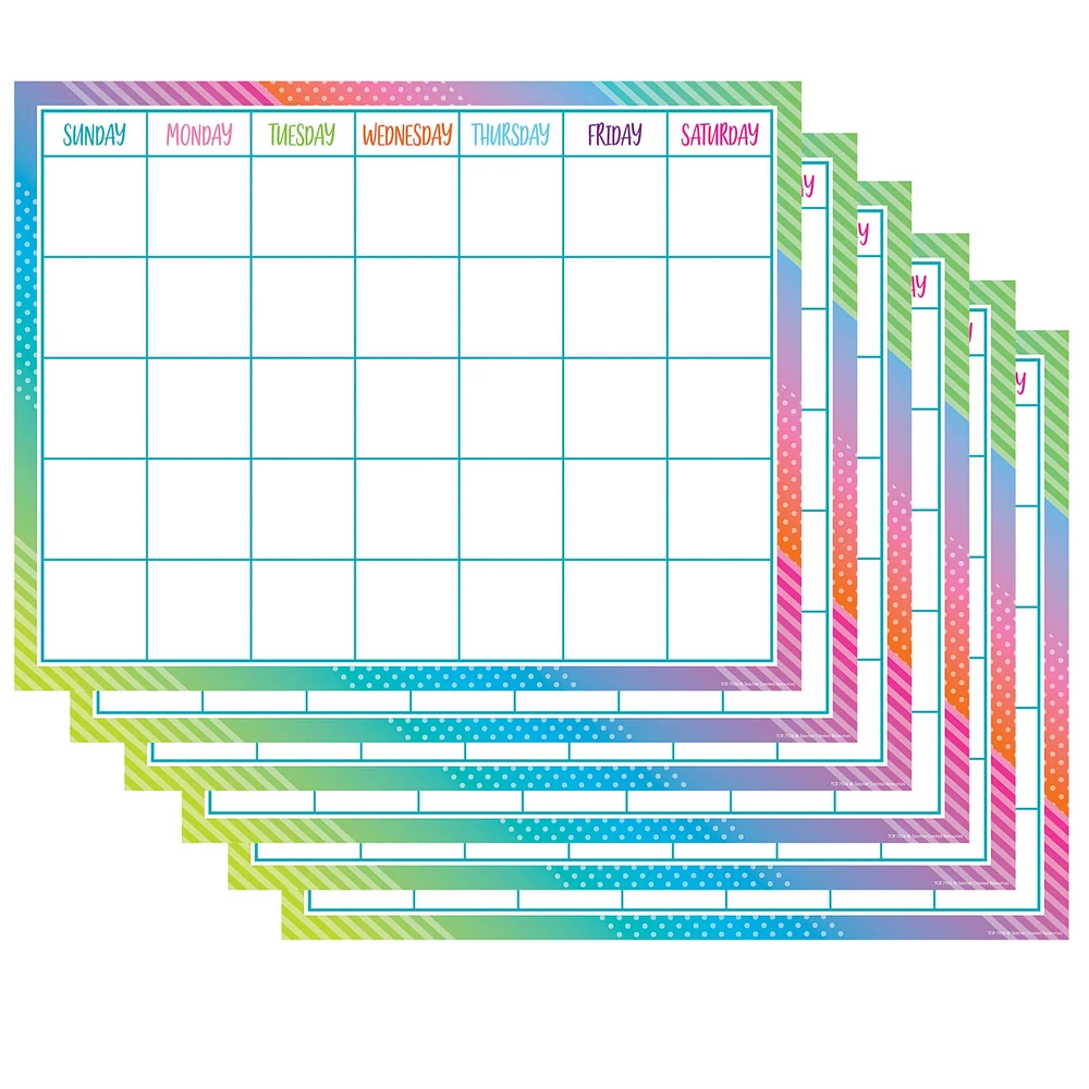Teacher Created Resources Colorful Vibes Calendar Chart, 6ct ...