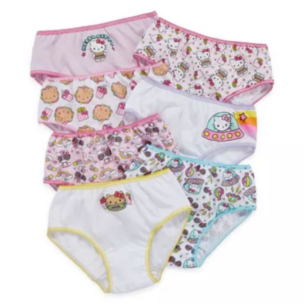 LICENSED PROPERTIES Little Girls Hello Kitty 7 Pack Brief Panty ...