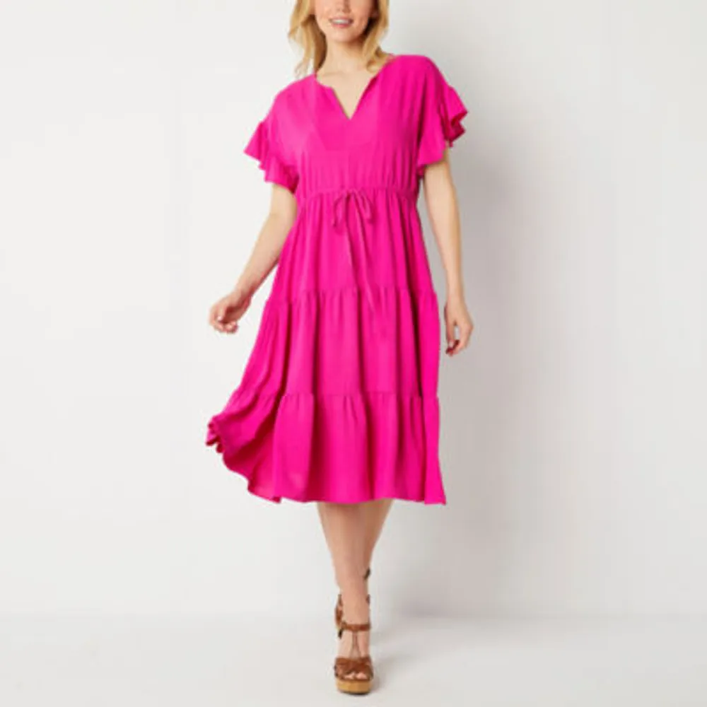 Isabel & Nina Petite Short Sleeve Midi Fit + Flare Dress | Plaza Las ...