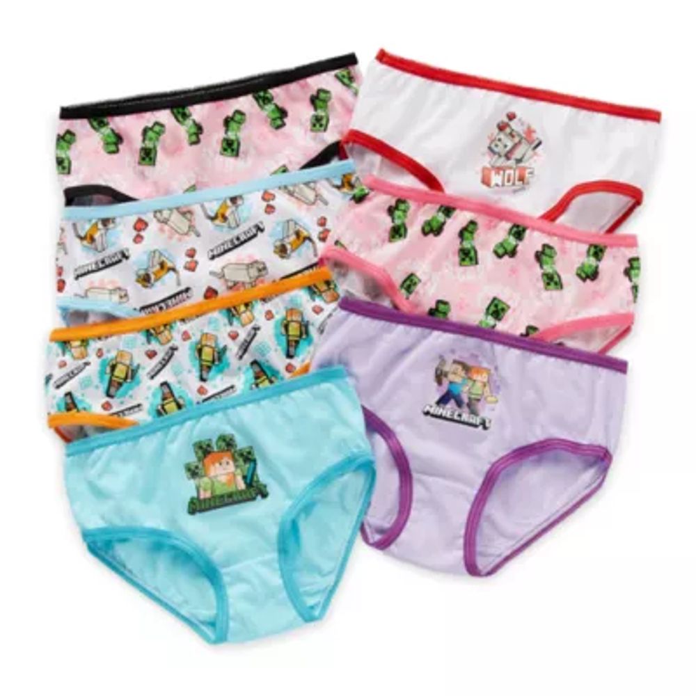 LICENSED PROPERTIES Little & Big Girls Minecraft 7 Pack Brief Panty ...