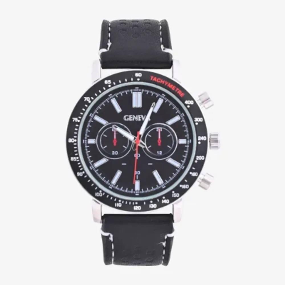 Geneva Mens Black Strap Watch Mac5151jc | Hamilton Place