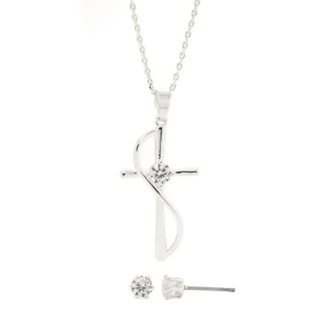 Sparkle Allure 2-pc. Crystal Pure Silver Over Brass Jewelry Set at ...