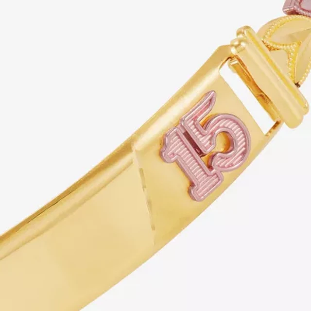 FINE JEWELRY 14K Two Tone Gold 7.5 Inch Solid Link Id FINE JEWELRY 14K Two Tone Gold 7.5 Inch Solid Link Id