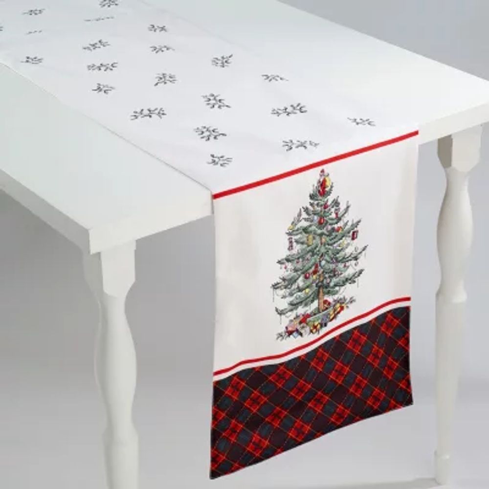 Spode Christmas Tree Tartan Table Runner | Hamilton Place