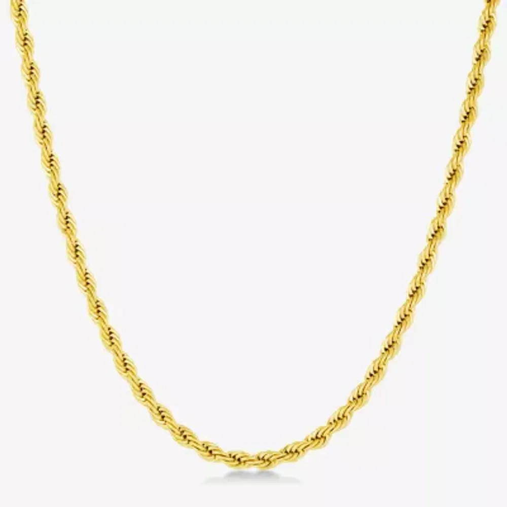 FINE JEWELRY Stainless Steel 24 Inch Solid Rope Chain Necklace ...