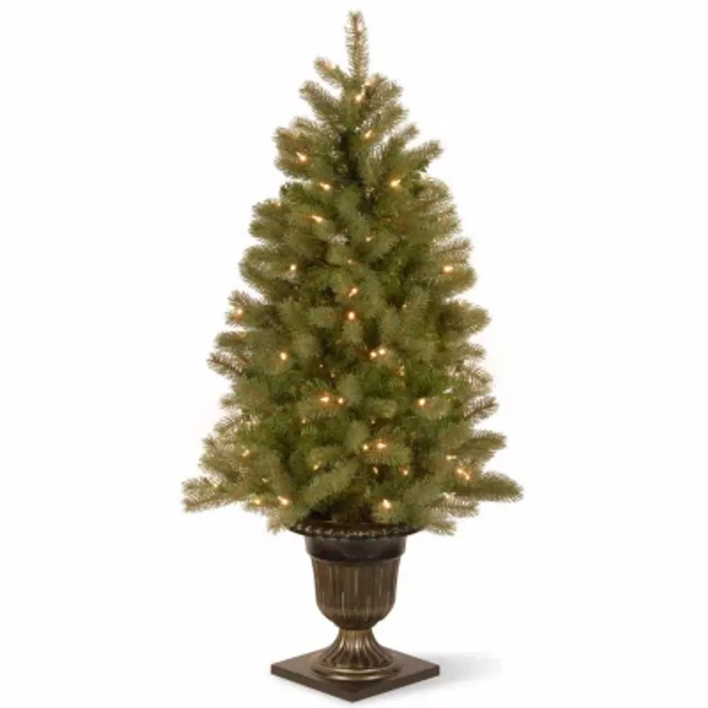 National Tree Co. Downswept Douglas Fir 4 Foot Pre-Lit Fir Christmas ...
