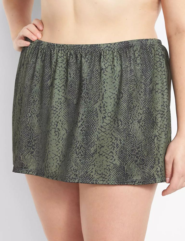 Lane Bryant Slitted Swim Skirt Neutral Python | Hamilton Place