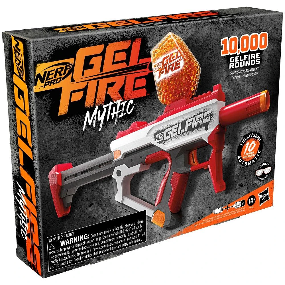 Hasbro Nerf Pro Gelfire Mythic Full Auto Blaster & 10,000 Gelfire ...
