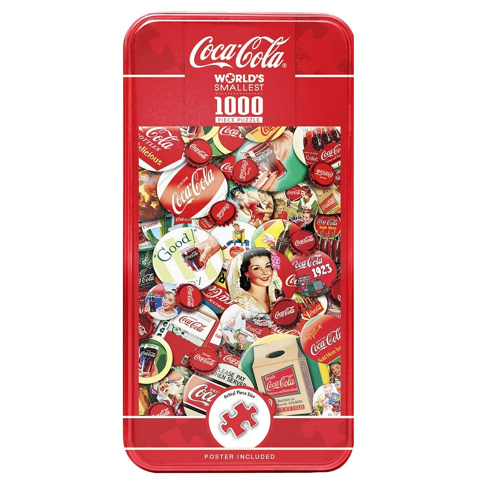 MasterPieces World's Smallest - Coca-Cola - 1000 Piece Puzzle in a Tin ...