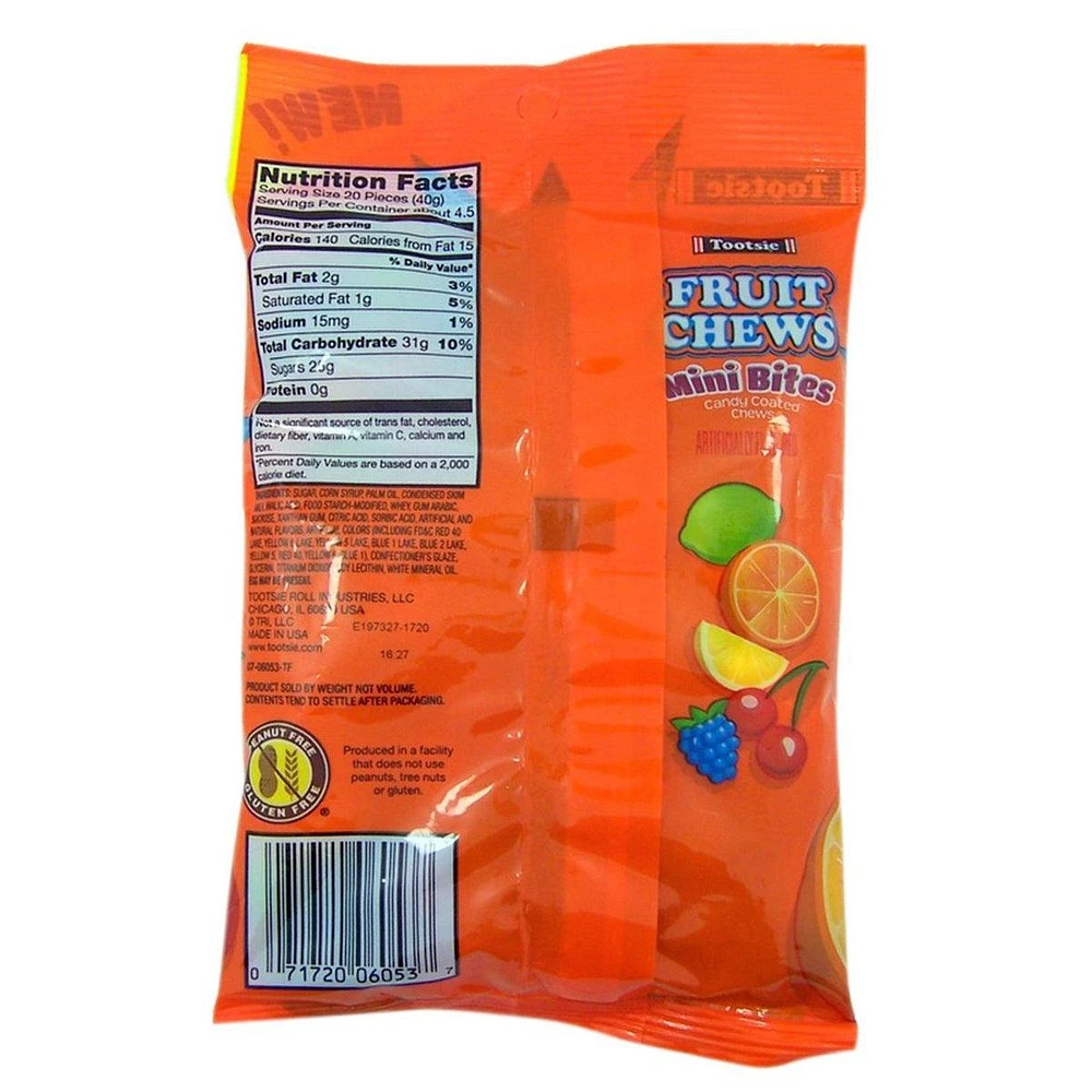 Tootsie Fruit Chew Mini Bites Candy Coated Chews - 6 oz. Bag | Mall of ...