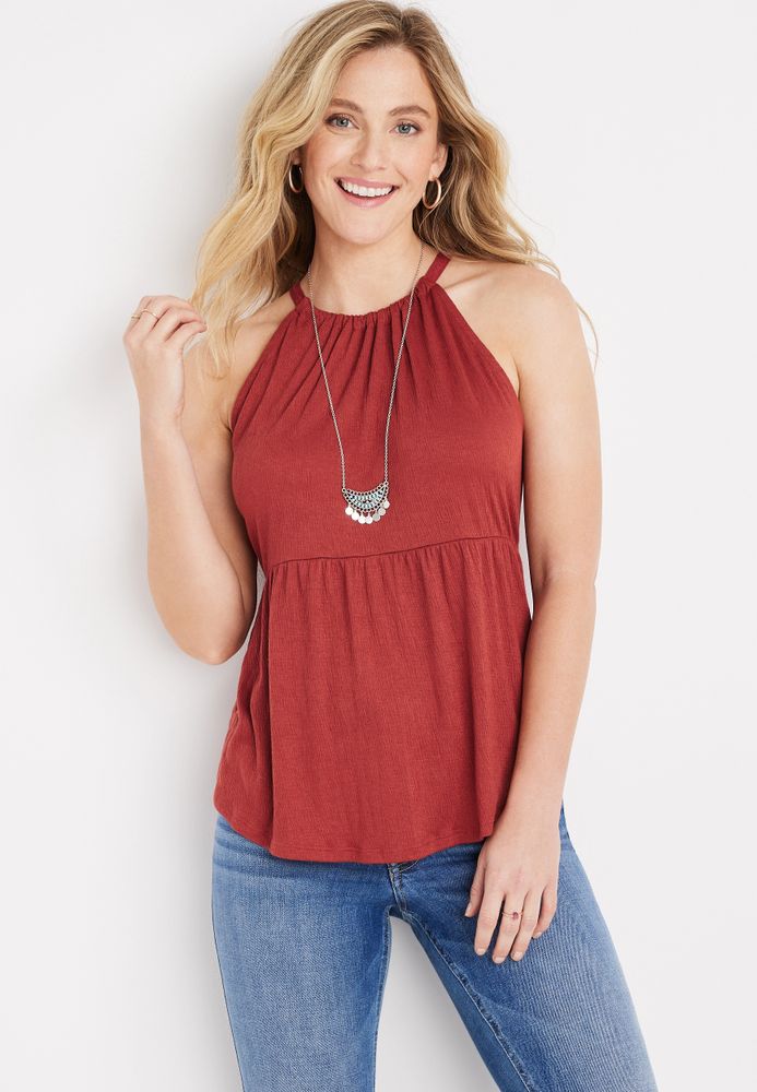 Maurices Solid Halter Peplum Tank | Mall of America®