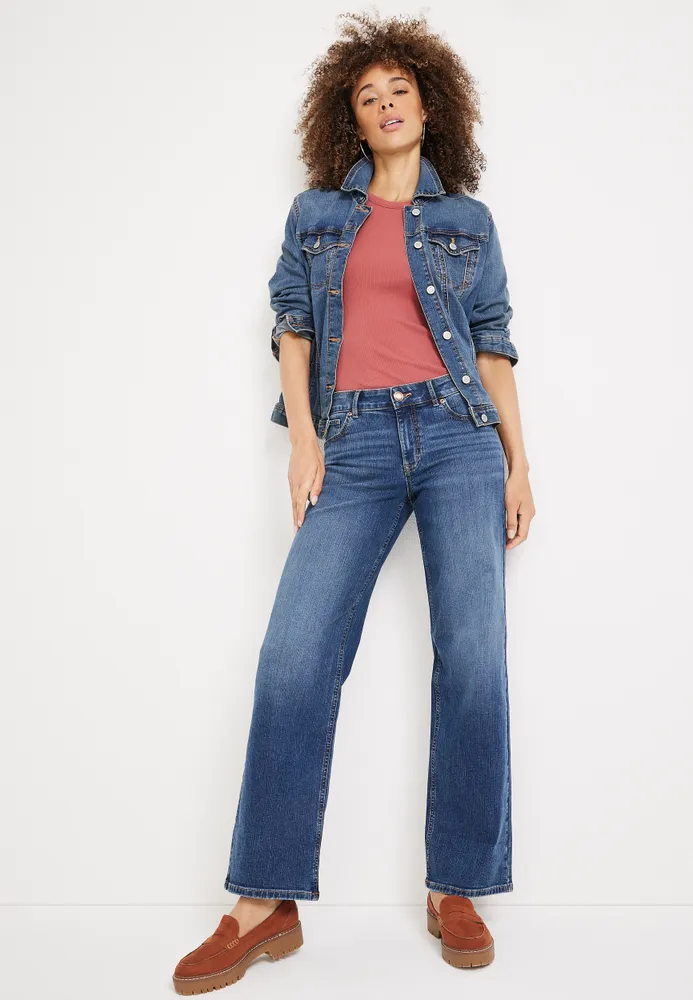 Maurices M jeans by maurices™ Classic Wide Leg Mid Rise Jean | Mall of ...