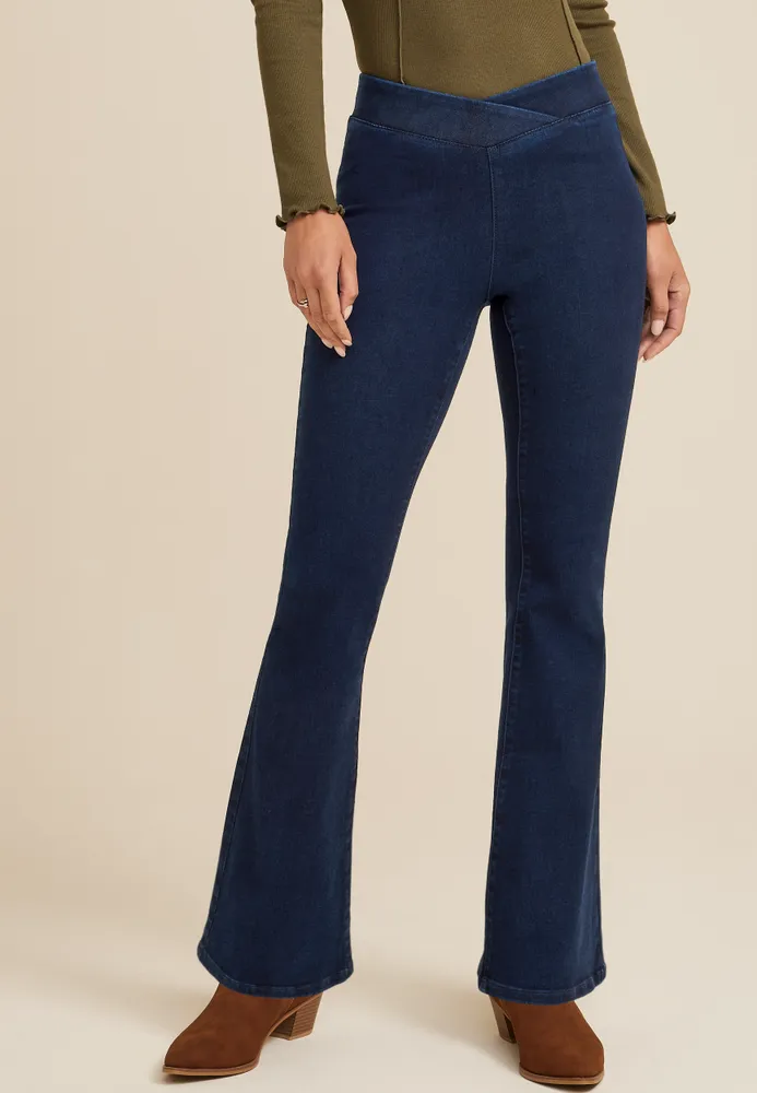 Maurices M jeans by maurices™ Flare Crossover Pull On High Rise Jean ...