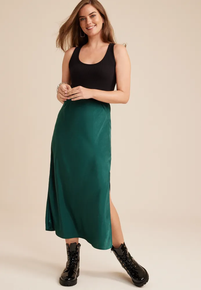 Maurices Satin High Rise Maxi Skirt | Hamilton Place