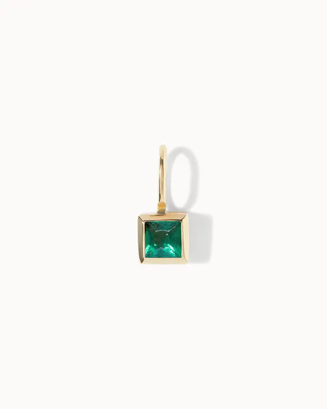 Solid Gold Emerald May Birthstone Charm | King's Cross