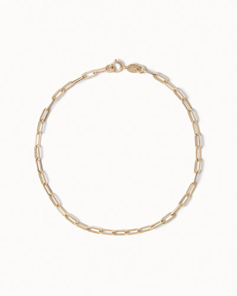 Solid Gold Paper Chain Bracelet | King's Cross