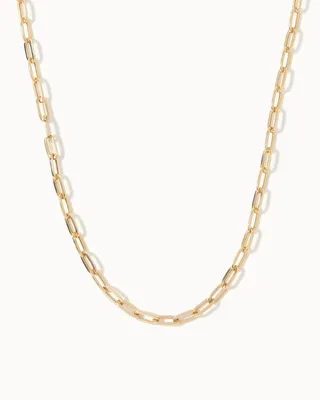 Solid Gold Paper Chain Necklace | King's Cross