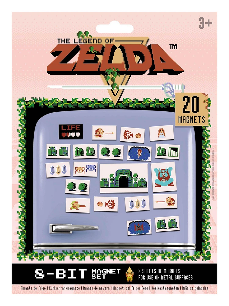 Pyramid America The Legend of Zelda 8-Bit Magnet Set | Hamilton Place