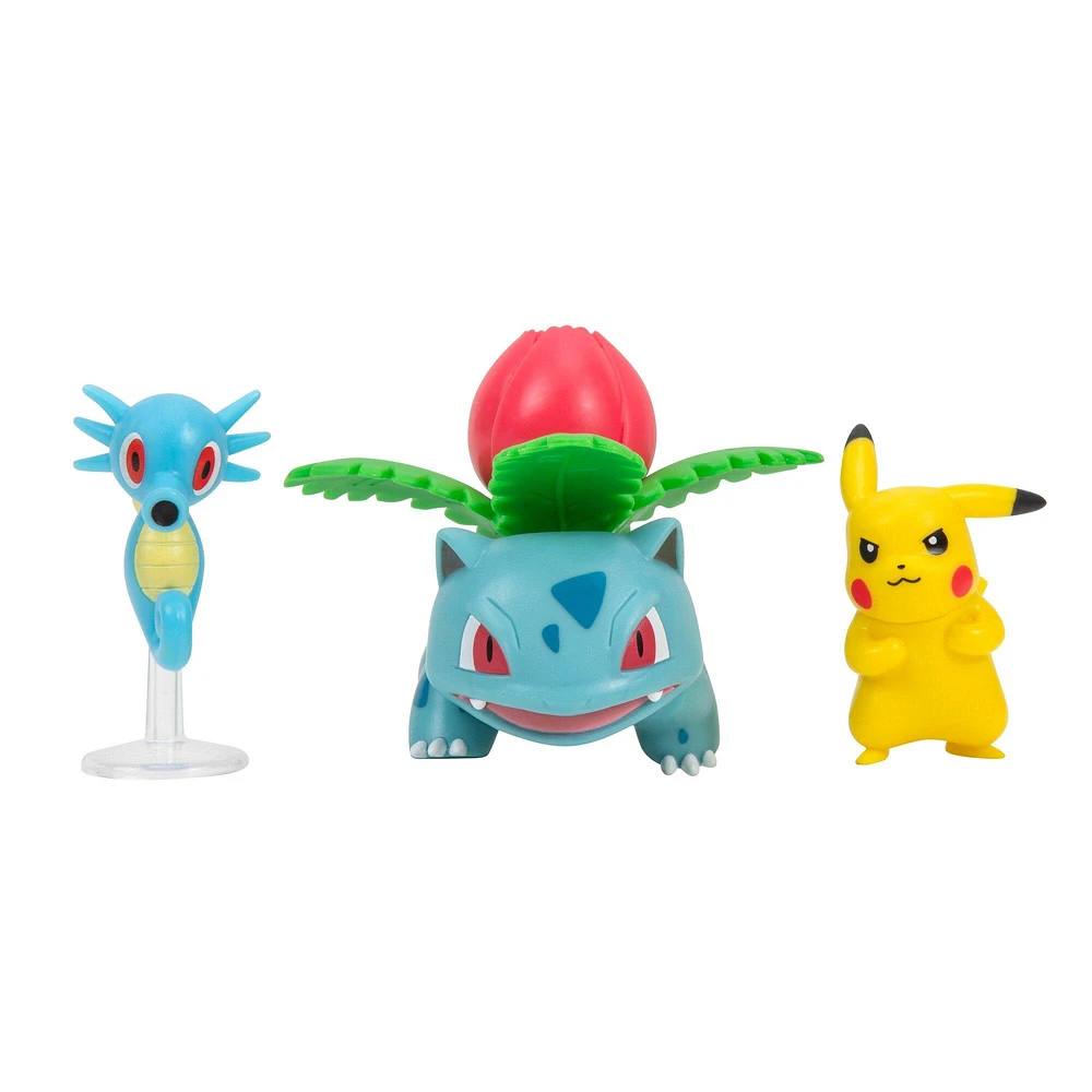 Jazwares Pokemon Battle Figure Set 3-Pack (Pikachu, Horsea, and Ivysaur) | Hamilton Place