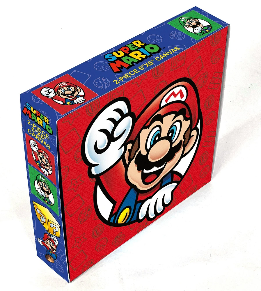 Pyramid America Super Mario Mario and Luigi Circle 2-Pack Canvas ...