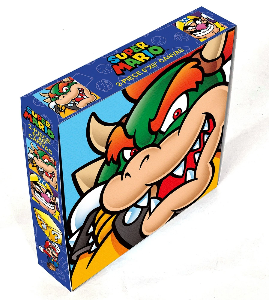 GameStop Super Mario Bowser and Wario 2-Pack 6x6 Wall Canvas ...