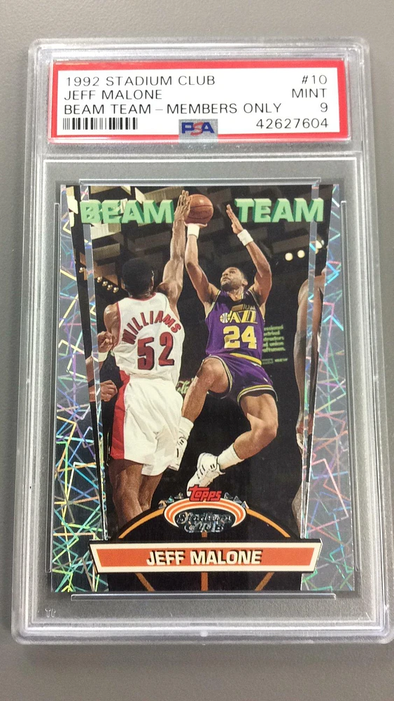 GameStop 1992 Stadium Club Beam Team 10 Jeff Malone Members Only PSA 9 ...