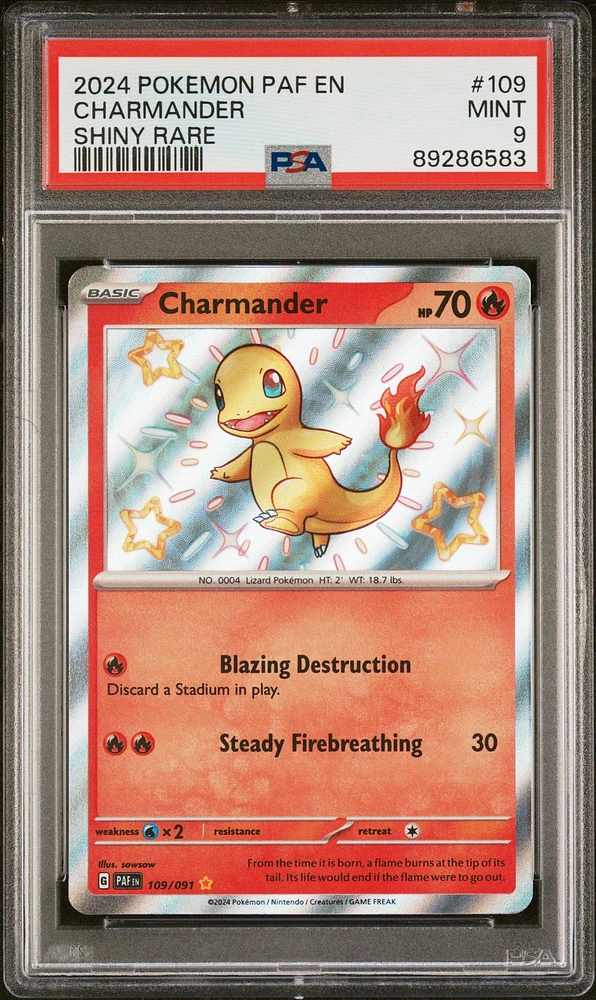 GameStop 2024 Pokemon Paf En-paldean Fates 109 Charmander PSA ...