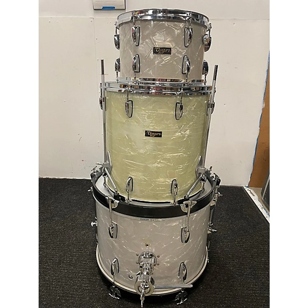Guitar Center Used Used Tempro Pro 3 piece Tempro Pearl White Drum Kit ...