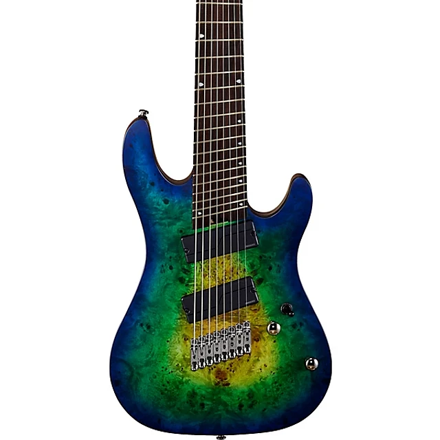 Cort KX Series 8 String Multi-Scale Electric Guitar Mariana Blue Burst ...