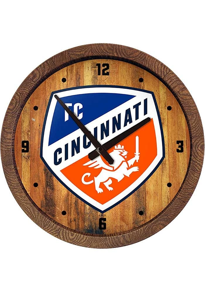 Rally House FC Cincinnati Faux Barrel Top Wall Clock | Liberty Center
