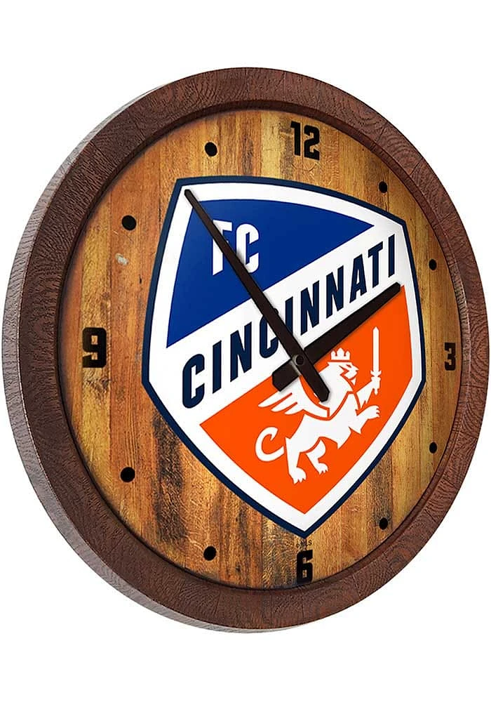 Rally House FC Cincinnati Faux Barrel Top Wall Clock | Liberty Center