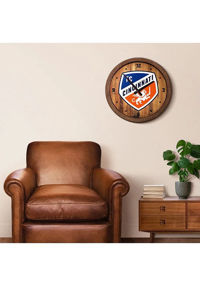 Rally House FC Cincinnati Faux Barrel Top Wall Clock | Liberty Center