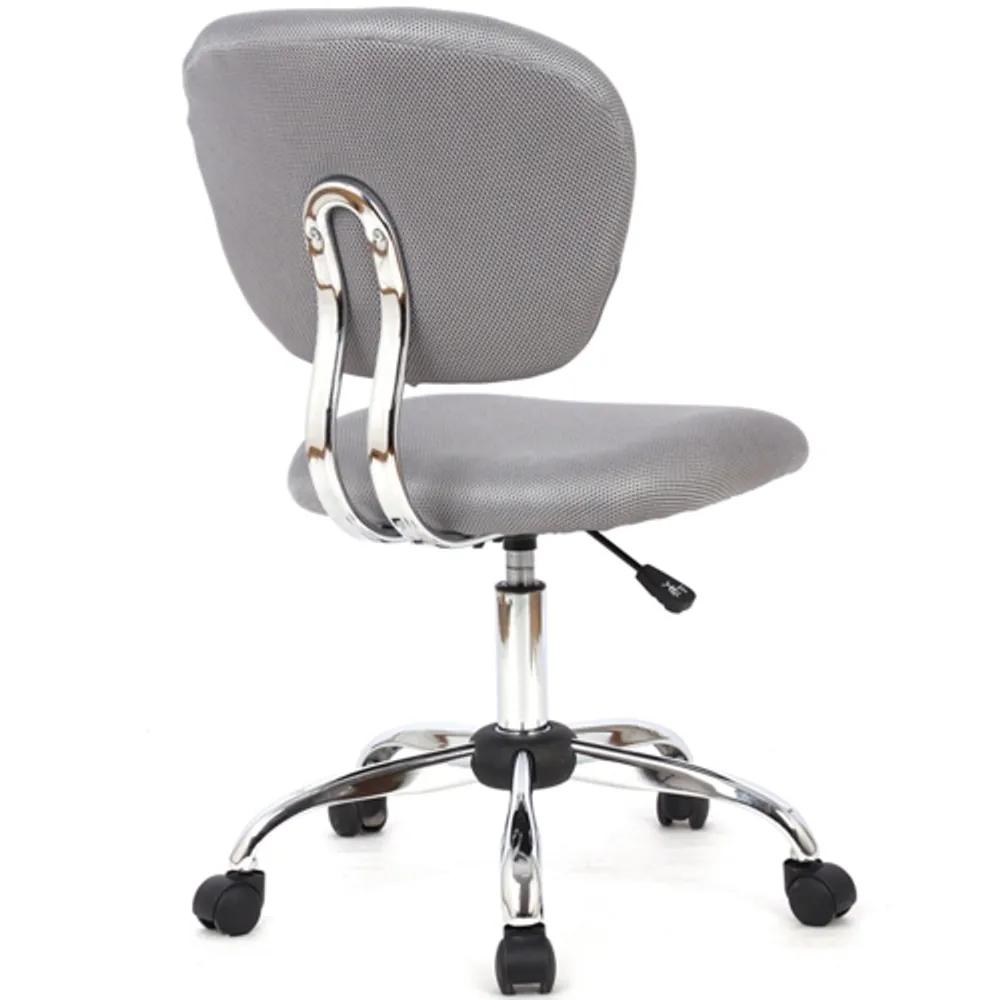 MOUSTACHE Grey Adjustable Height Office Chair, Armless 360 Swivel Task ...