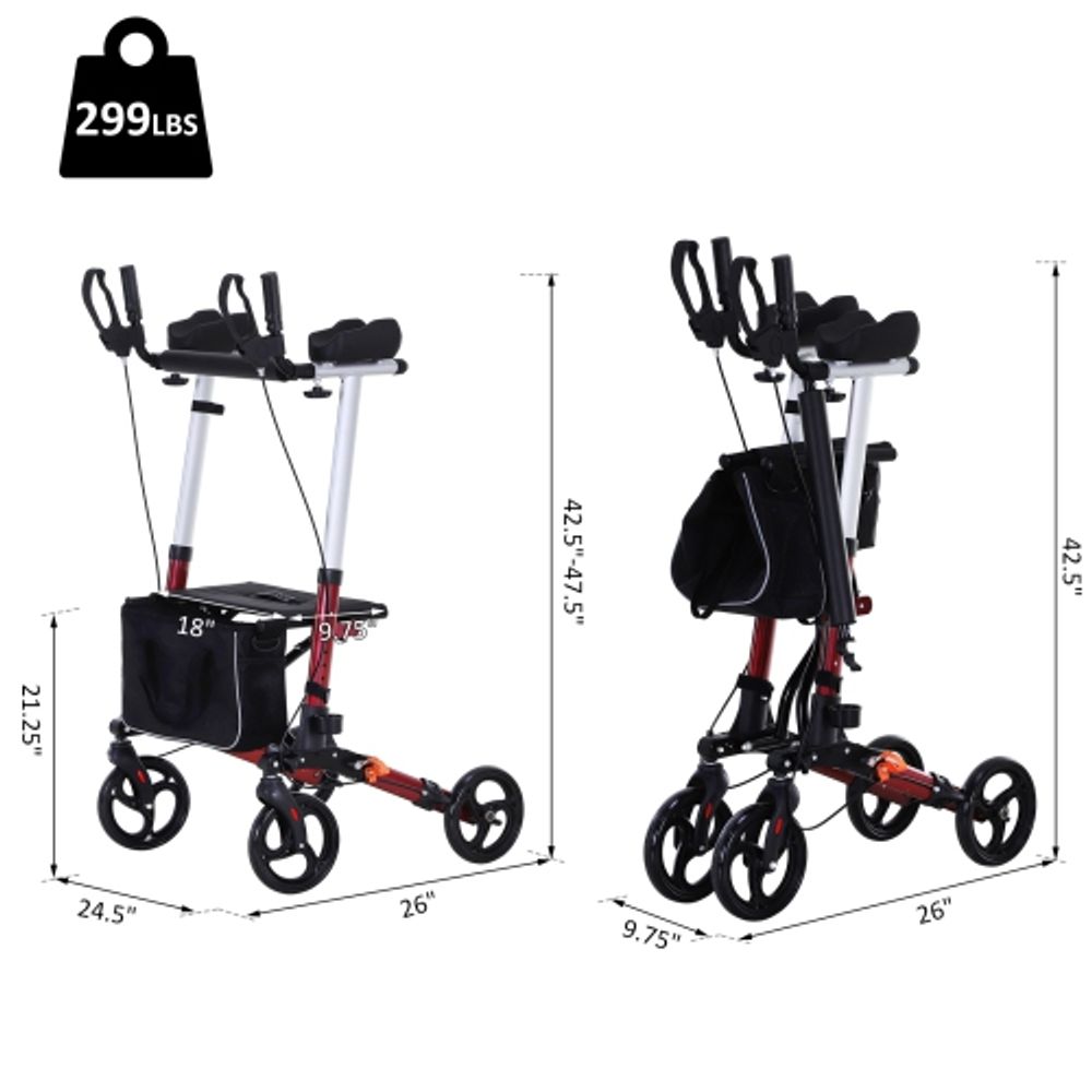 HOMCOM Folding Upright Rollator Walker Lightweight | Bramalea City Centre