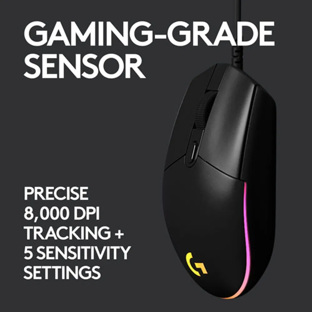 Logitech G203 Lightsync 8000 Dpi Optical Gaming Mouse Black