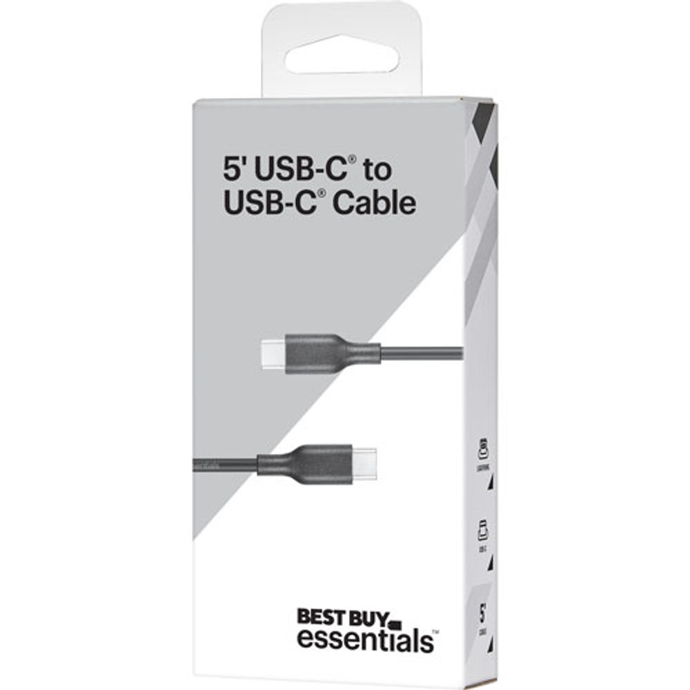 Best Buy Essentials 1.5m (4.9 ft.) USB-C to USB-C Cable (BE-MCC522K-C ...