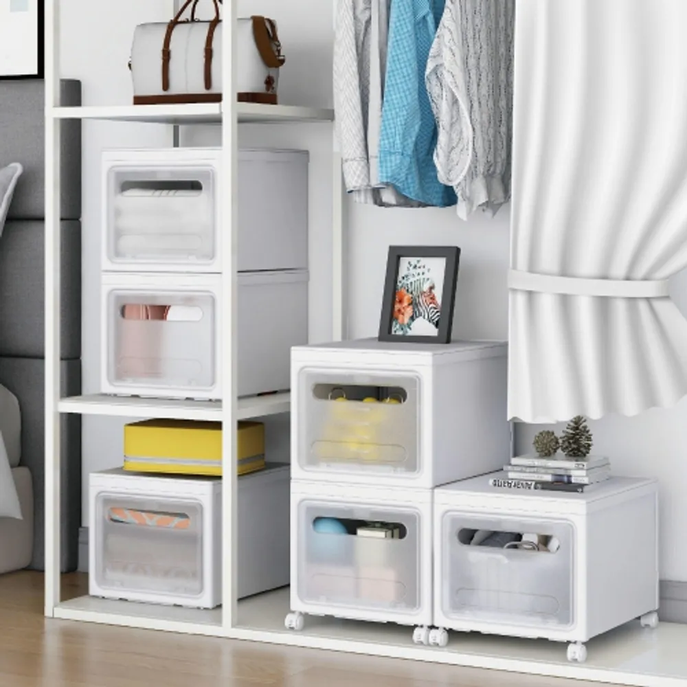 SORTWISE 3 Tier Stackable Plastic Storage Bins with Front-Open Lids ...